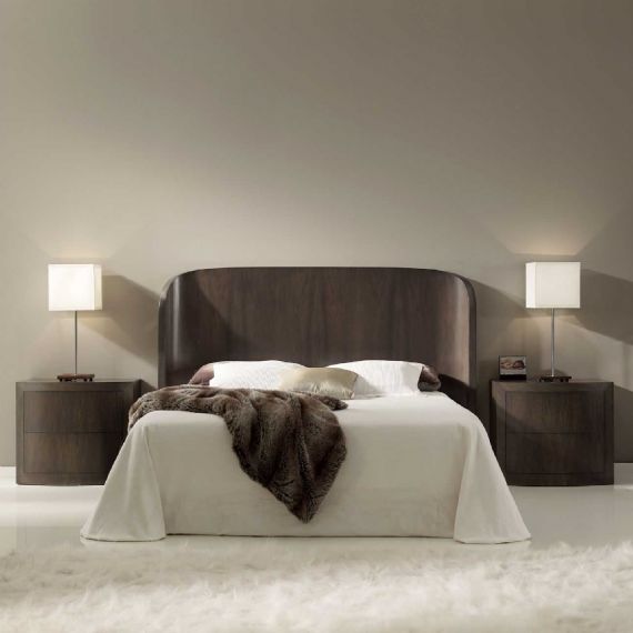 Tall Curved Wooden Wingback Headboard ArtesMoble